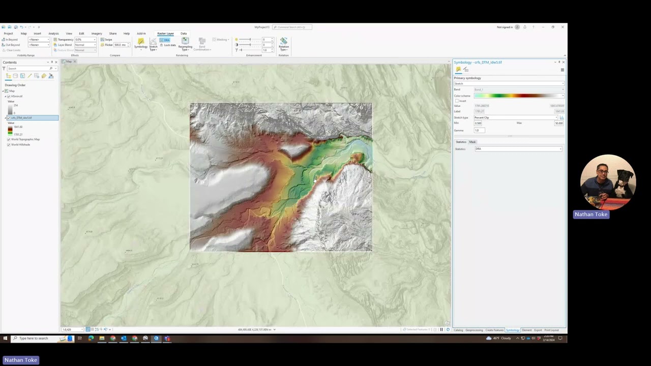 Exploring ArcGIS Pro Tools to Visualize/Stretch DEMs