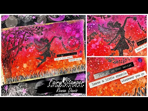 Fairy Stamper: "Leave A Little Sparkle" Art Journal Process with Dylusions