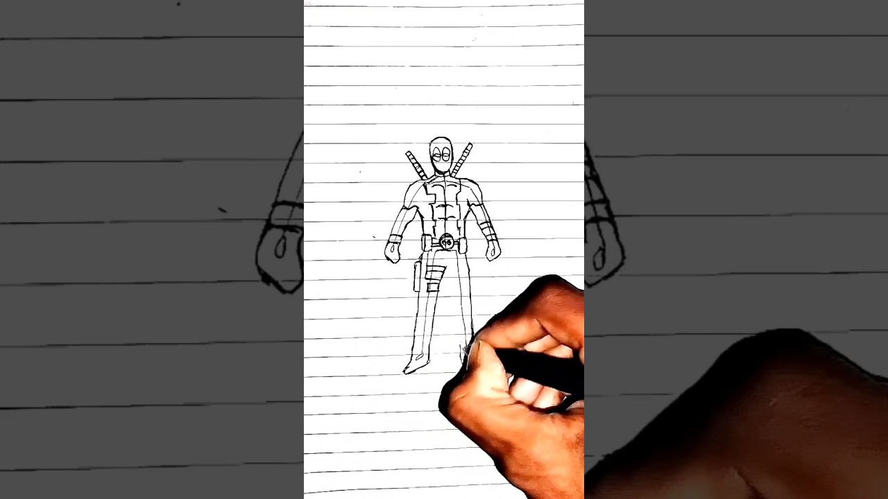 Deadpool 😳 speed drawing stickman #shorts #deadpool #drawing #drawingviralshorts