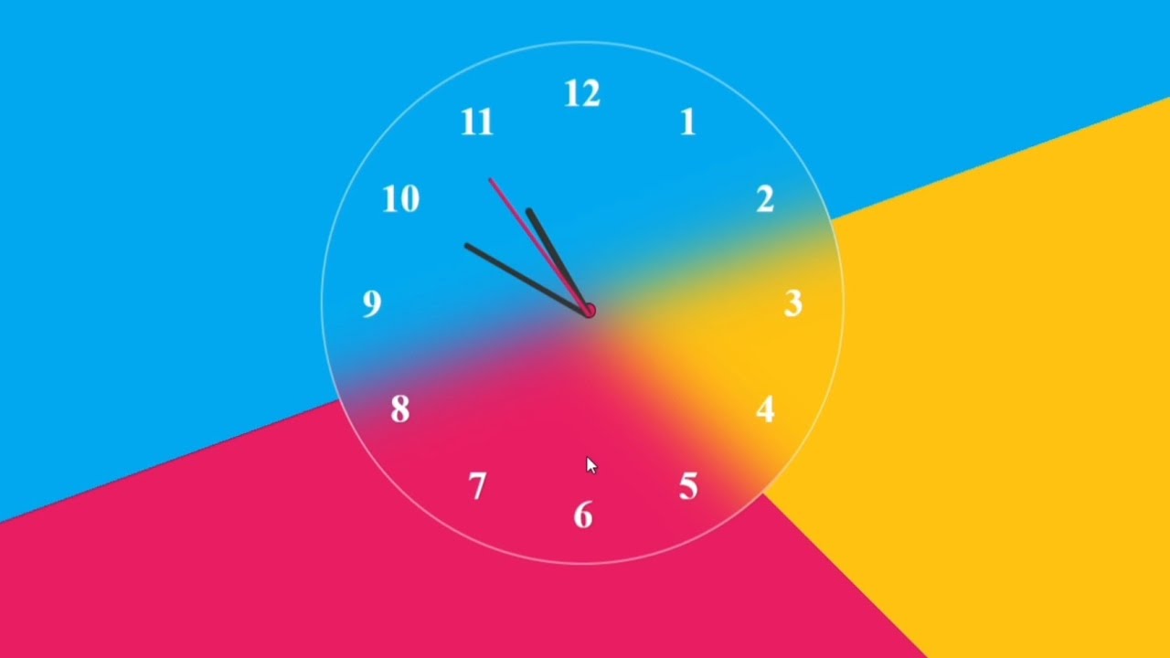 Glassmorphism Analog Clock Using HTML CSS & Javascript | How to Create Clock using javascript