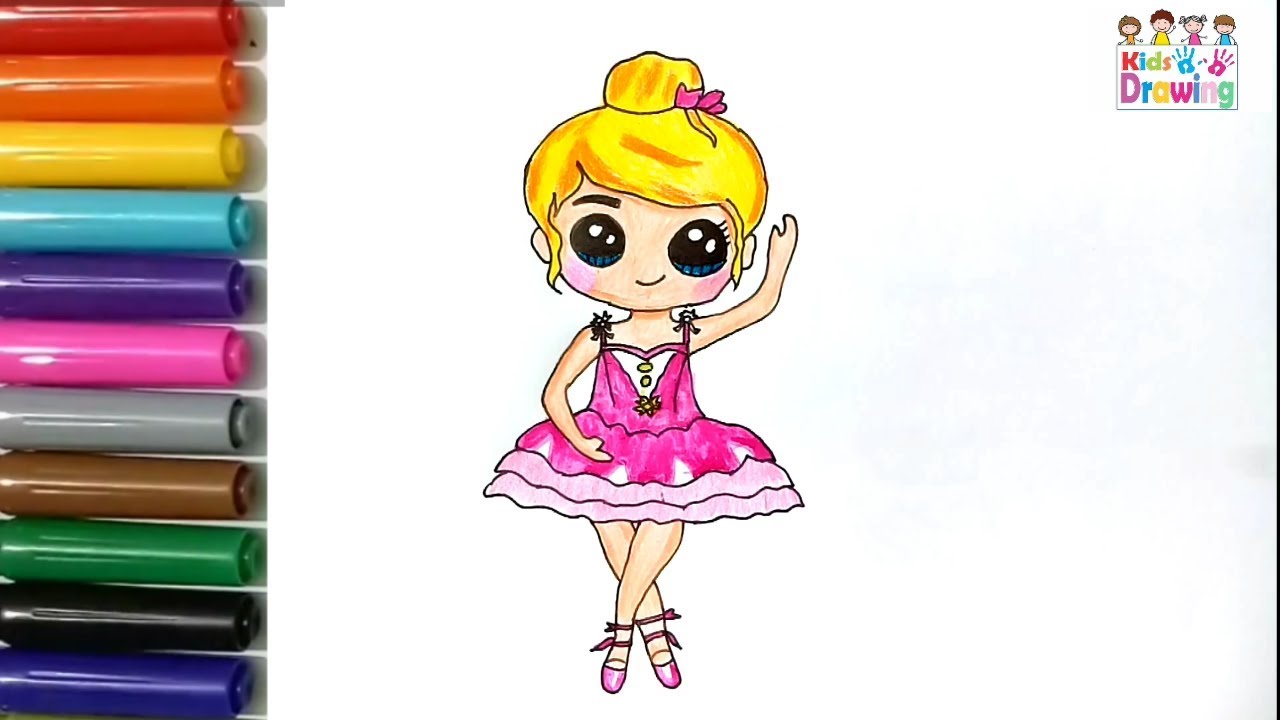 How to draw a ballerina /coloring pages for kids