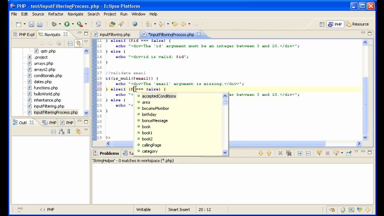 PHP: Input Filtering Advanced