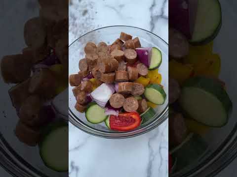 Give your taste buds a treat with these ANDOUILLE CHICKEN SAUSAGE KABOBS! #grilling #easyrecipe