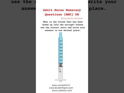 Adult Nurse Numeracy Practice Questions NMC, United Kingdom UK