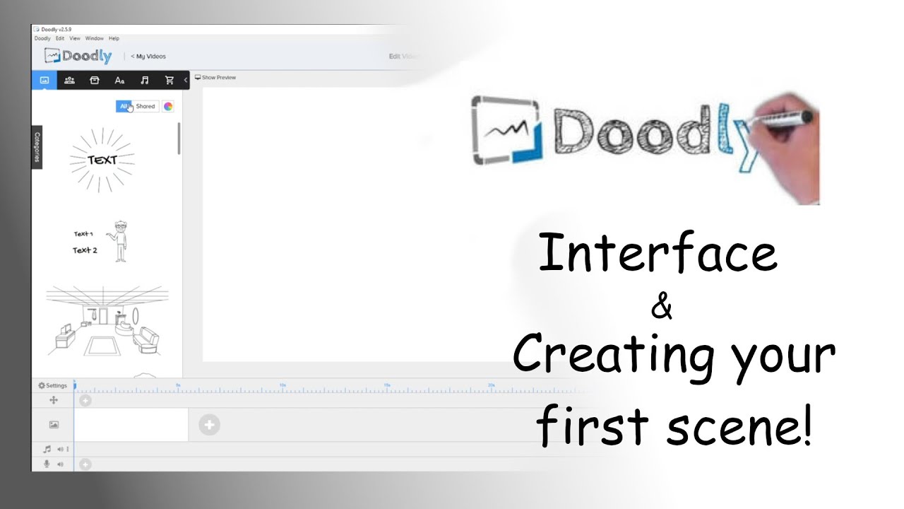 Doodly - Interface and Creating your first scene