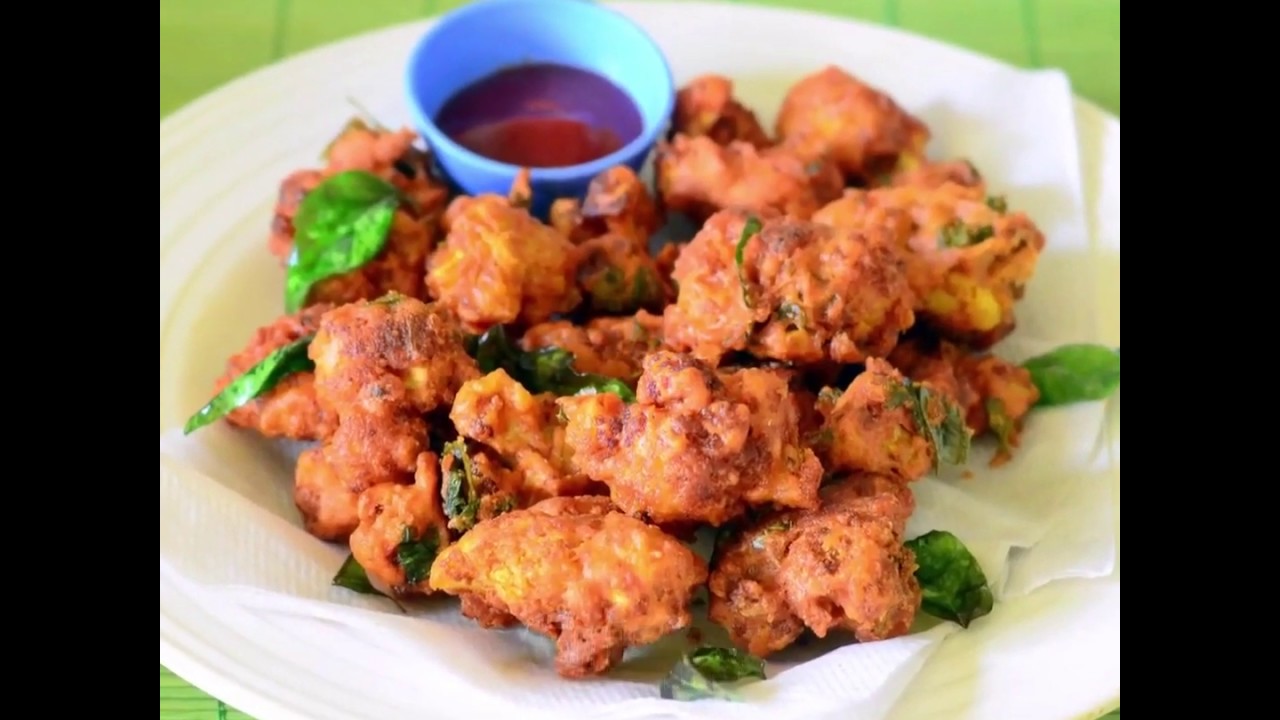 Cauliflower Pakoda Recipe / Gobi Pakora Recipe - Crispy Cauliflower ...