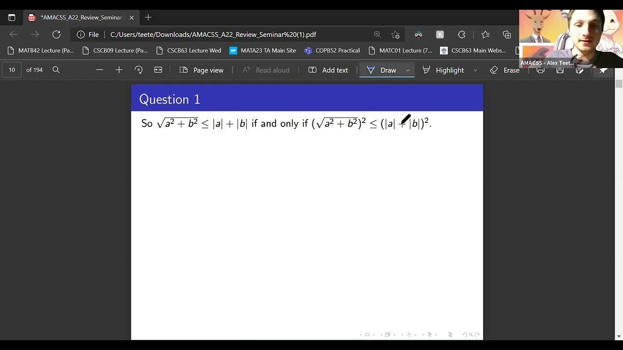 MATA22 Final Review Seminar Winter 2022