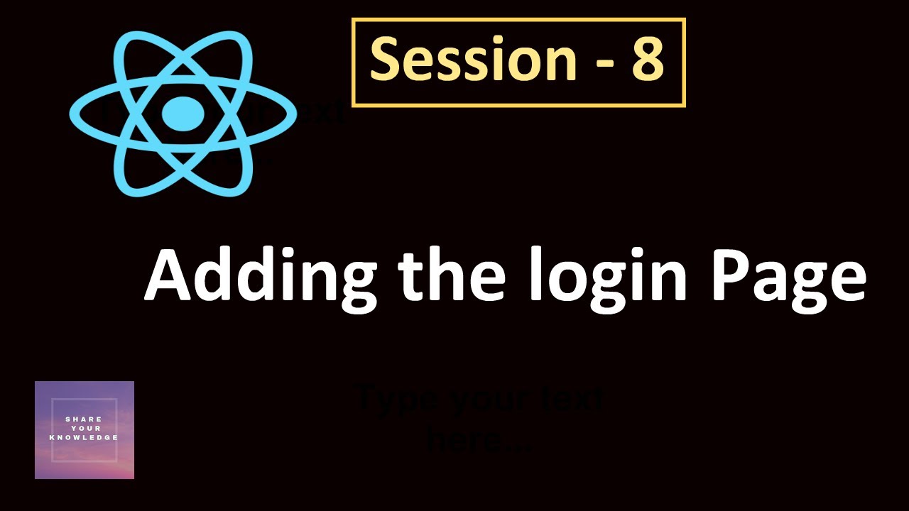 React 8:Adding login Page