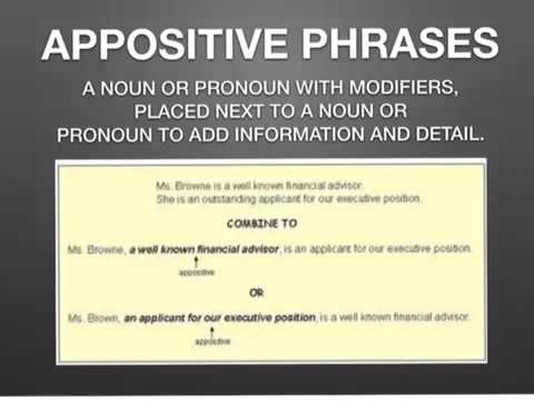 Appositives and Appositive Phrases