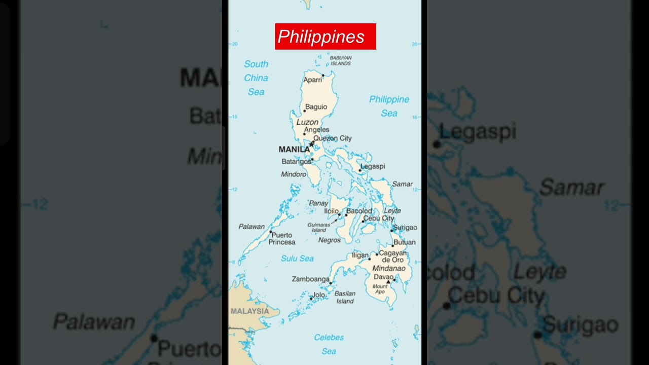 Philippines map and city with famous| world map of countries|# countries map|# famous countries