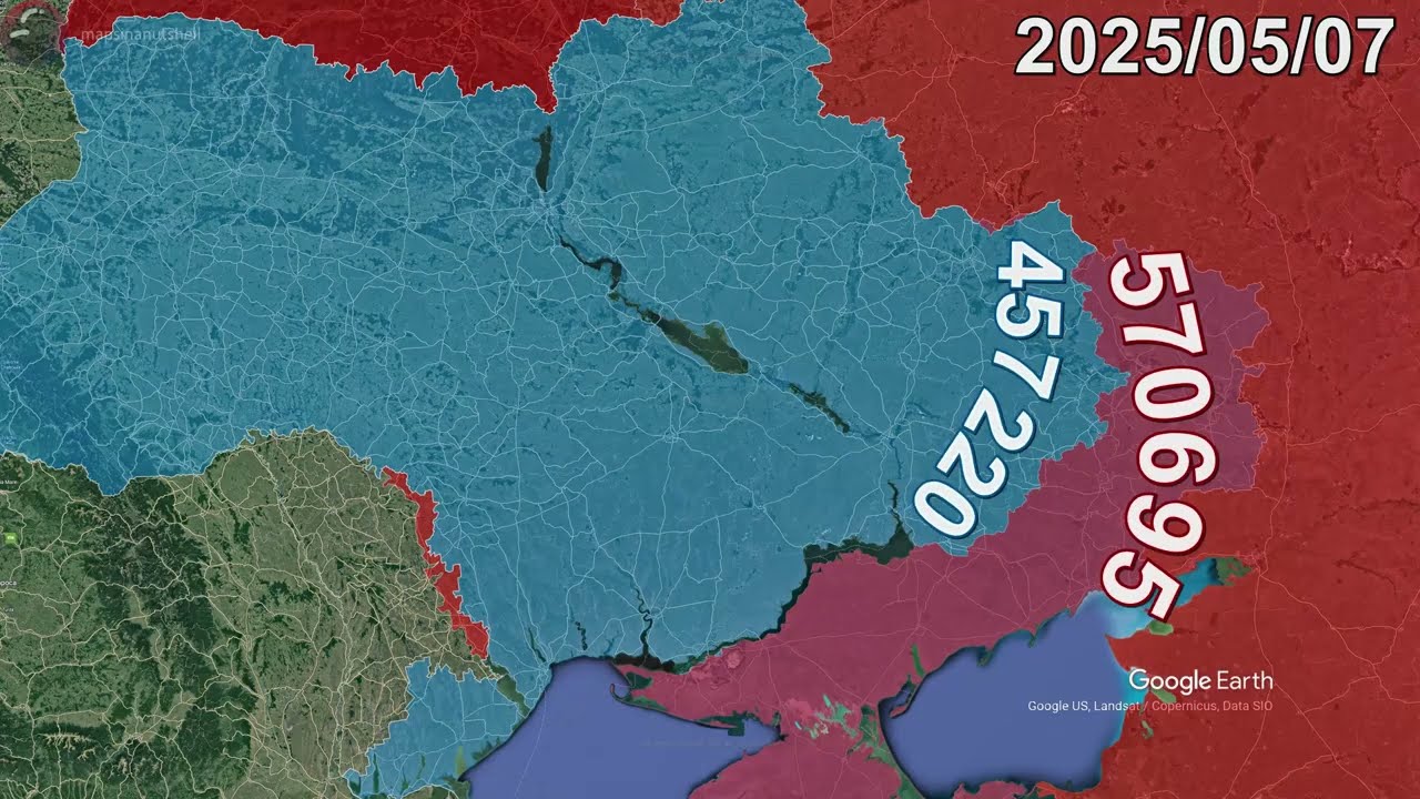 Russian Invasion of Ukraine: Every Day to November 1st, 2025 using Google Earth