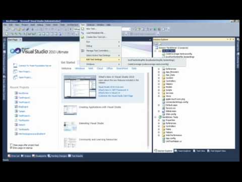 Test Tools Configuration & Settings in Visual Studio