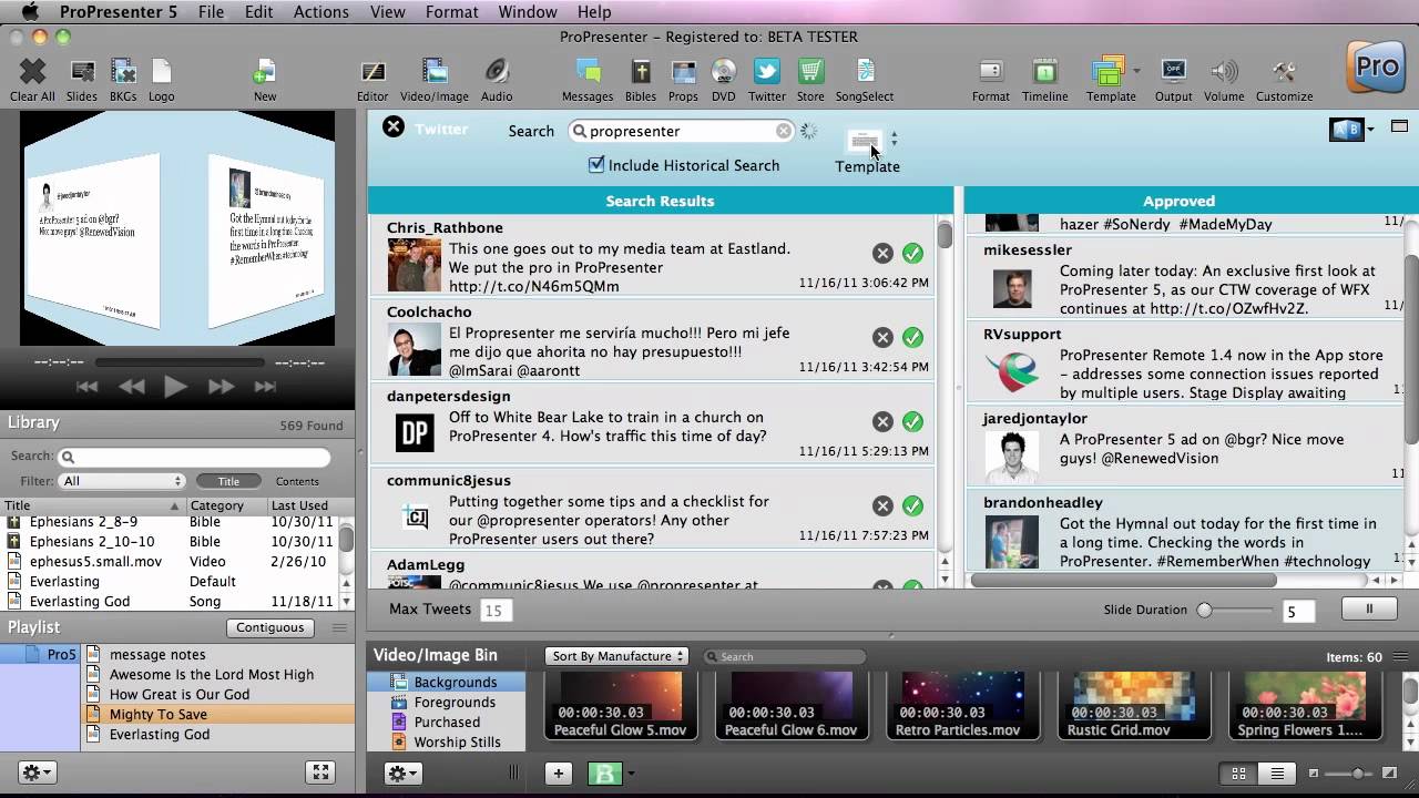 ProPresenter 5 Twitter Integration