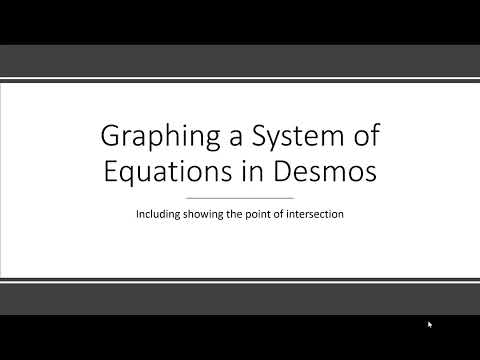 Graphing a System of Equations in Desmos with Intersection Point