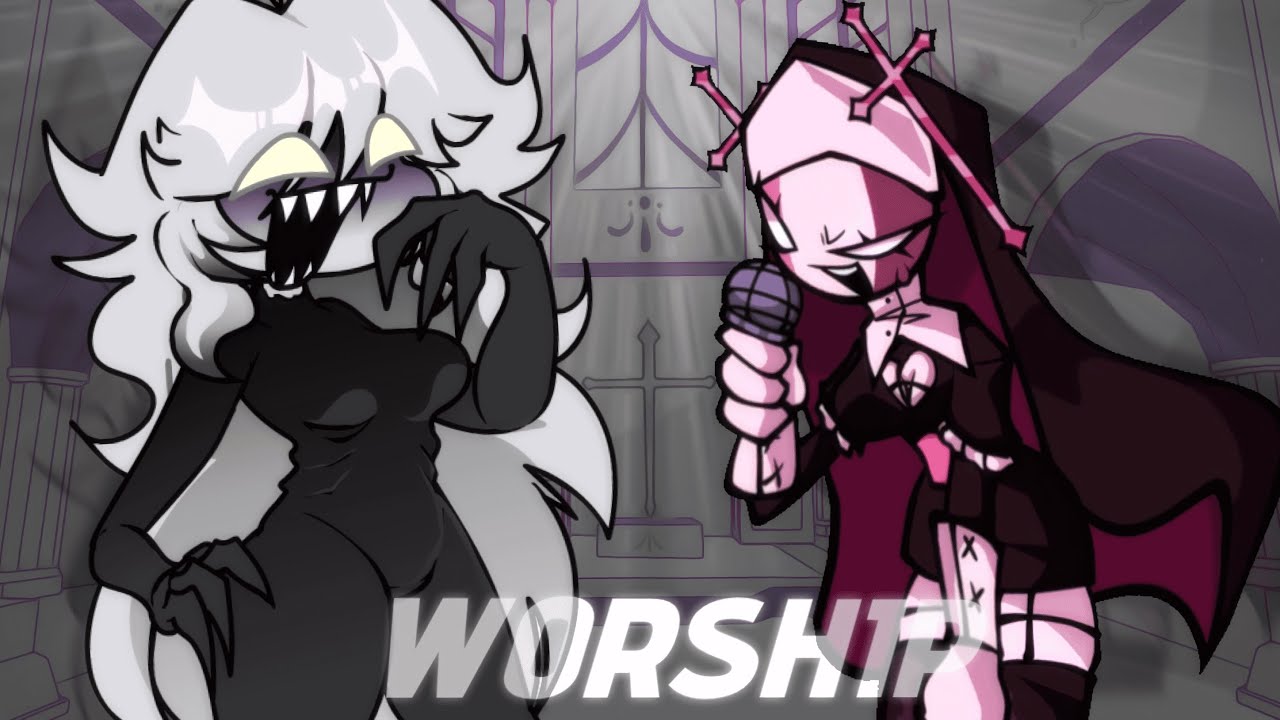 WORSHIP but Trollge GirlFriend and Sarvente sing it! - fnf worship - ‪@harley-lejva‬
