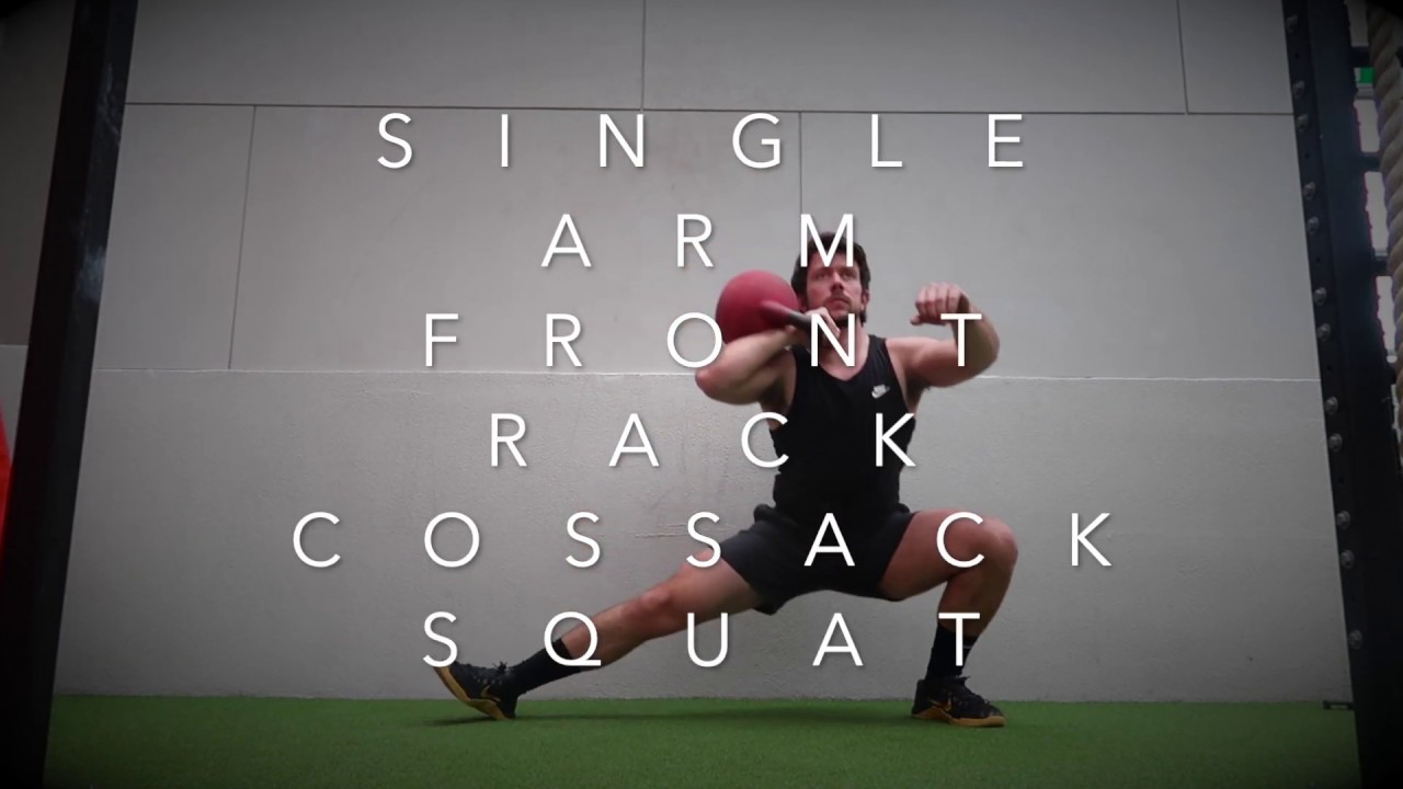 Single Arm Front Rack Cossack Squat
