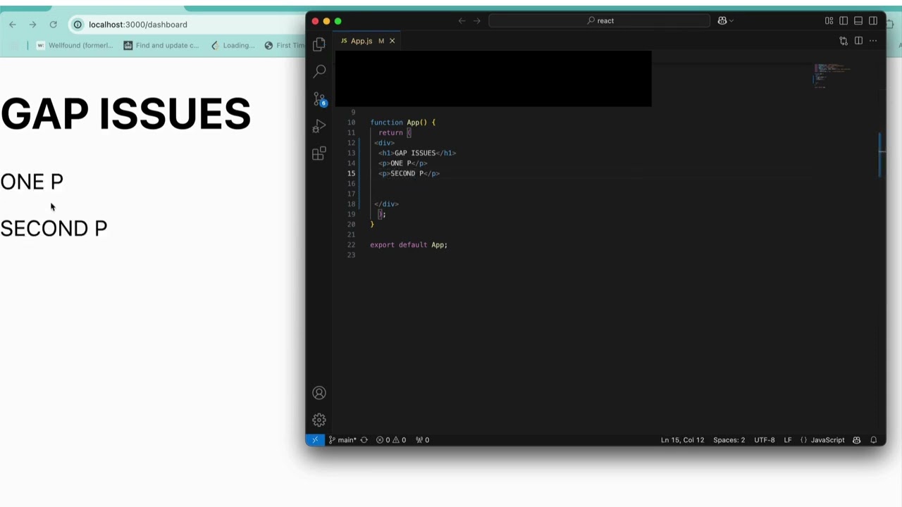 How to remove white spaces between div | Unwanted gaps between divs | react