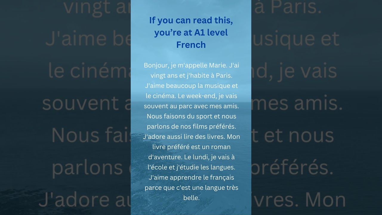 A1 French Reading Practice