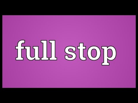 Full stop Meaning