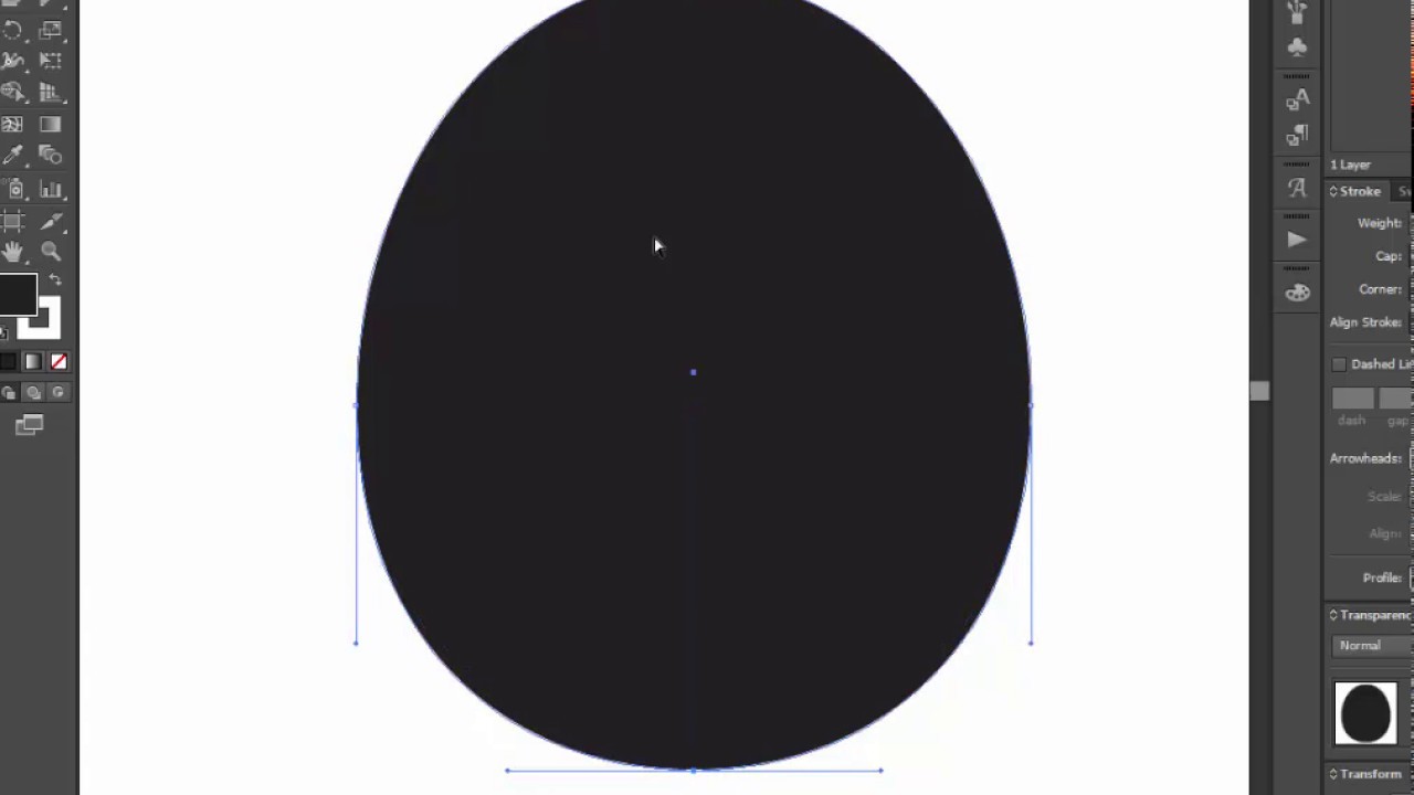 🥚🥚🥚Egg shape - Adobe Illustrator cs6 tutorial. How to create simple vector silhouette