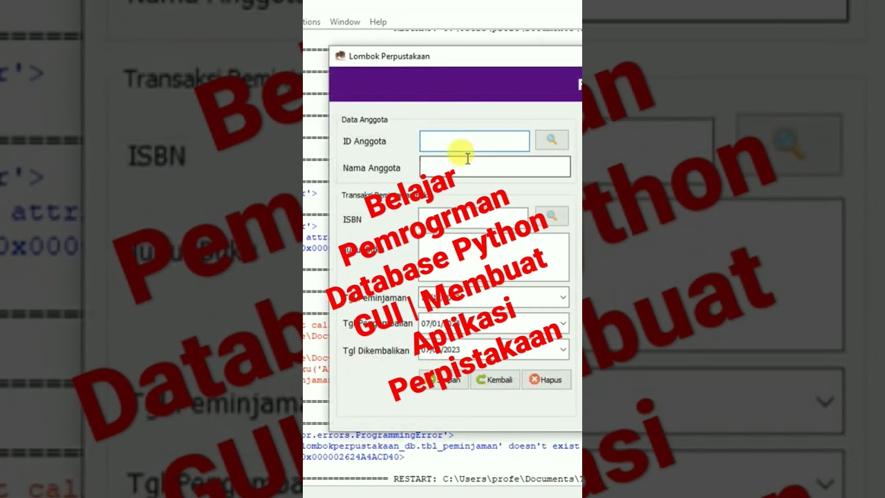 Learn Database Programming with Python GUI & MySQL | Create a Book Loan Data Form