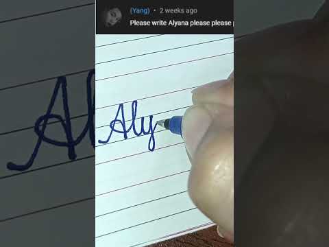 Alyana - Beautiful name in Cursive writing | Cursive writing for beginners | #shorts