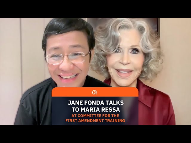 Jane Fonda talks to Maria Ressa at Committee for the First Amendment ...