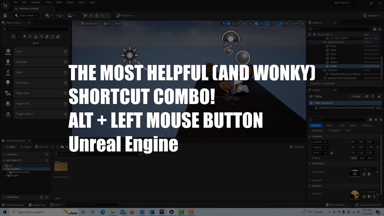 Orbit Camera Around Selection: The Most Helpful and Wonky Shortcut Key Combo in Unreal Engine