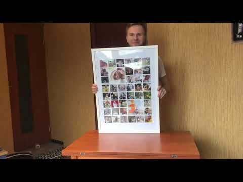 Photo collage poster 50x70cm framed Ikea Fiskbo