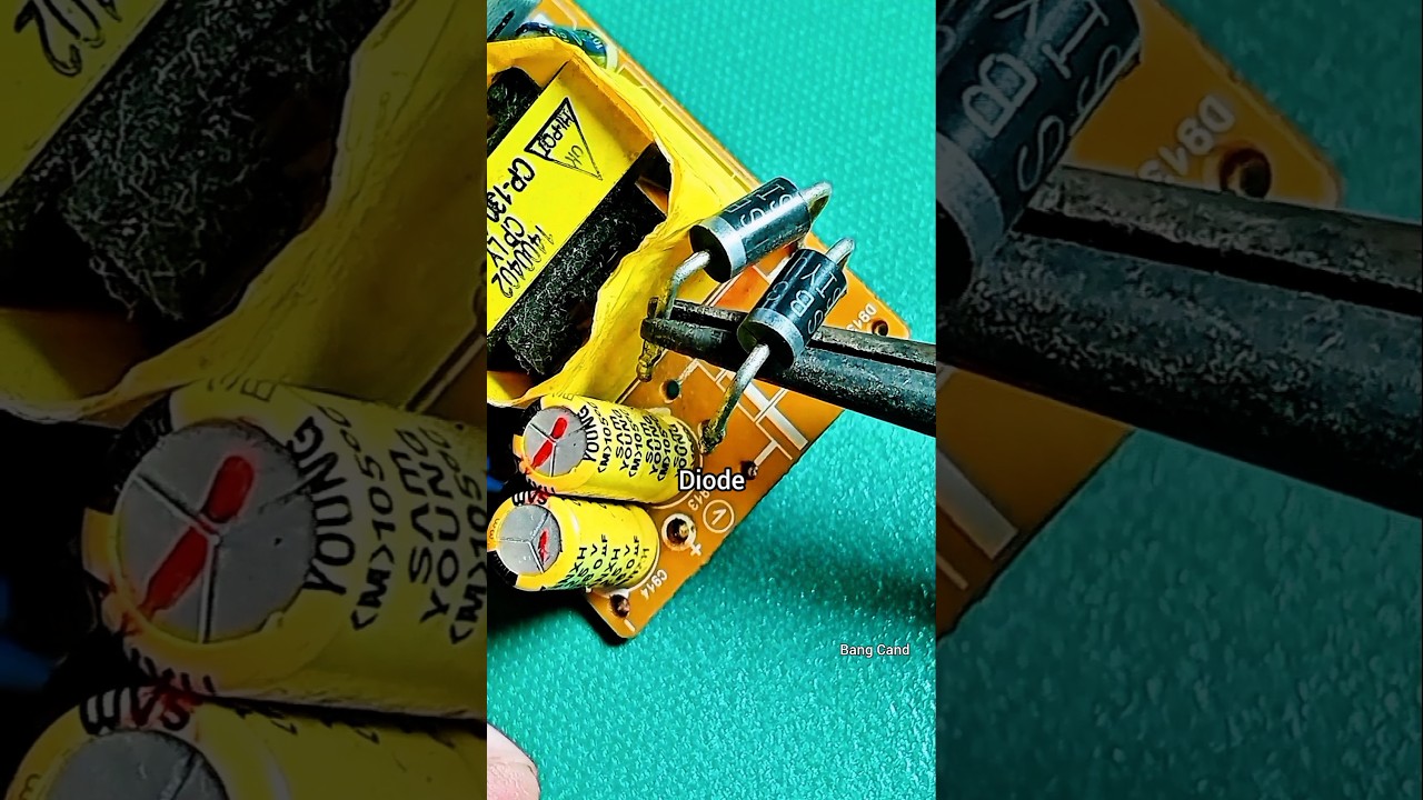 Measuring rectifier diodes in a power supply.#diode #rectifier #powersupply #diodes