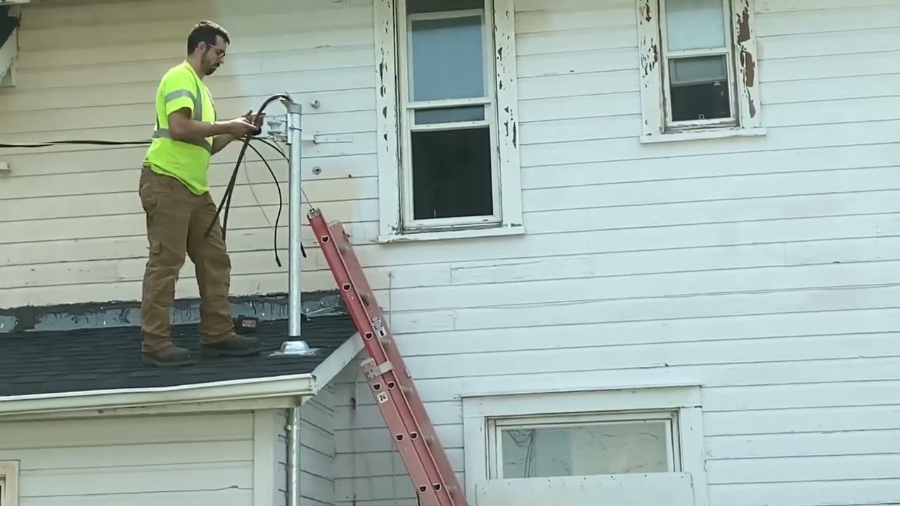 Overhead Service Wire Installation
