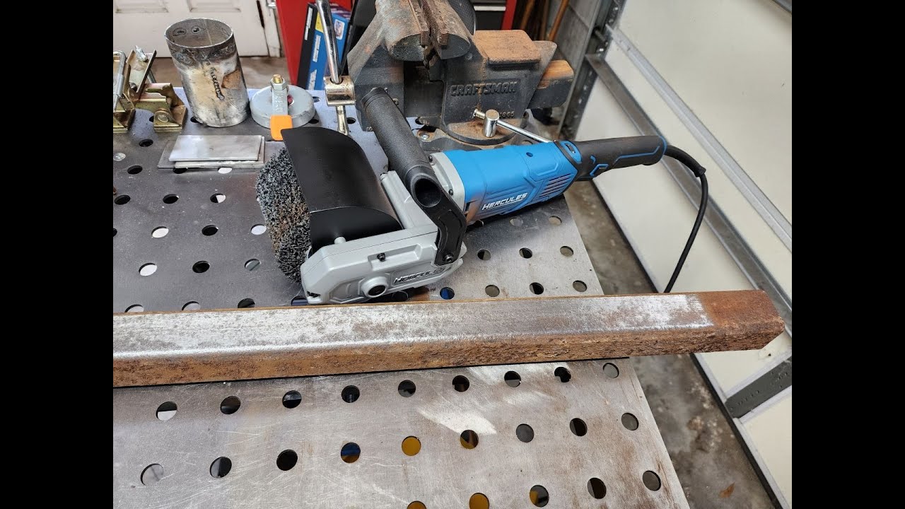 It's a BEAST! HERCULES 9 Amp Variable-Speed Surface Conditioning Tool from Harbor Freight.