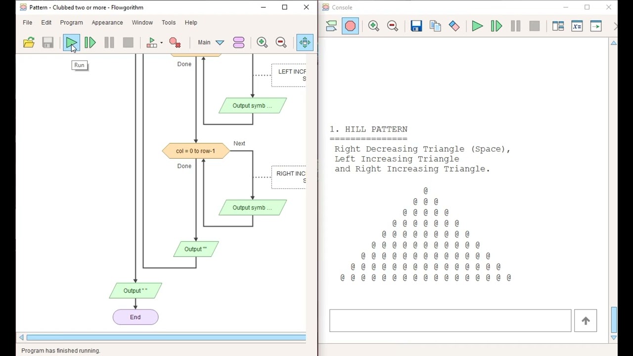 Solve Any Pattern Problem | Hill Pattern | Flowgorithm | Any Pattern in Any Language
