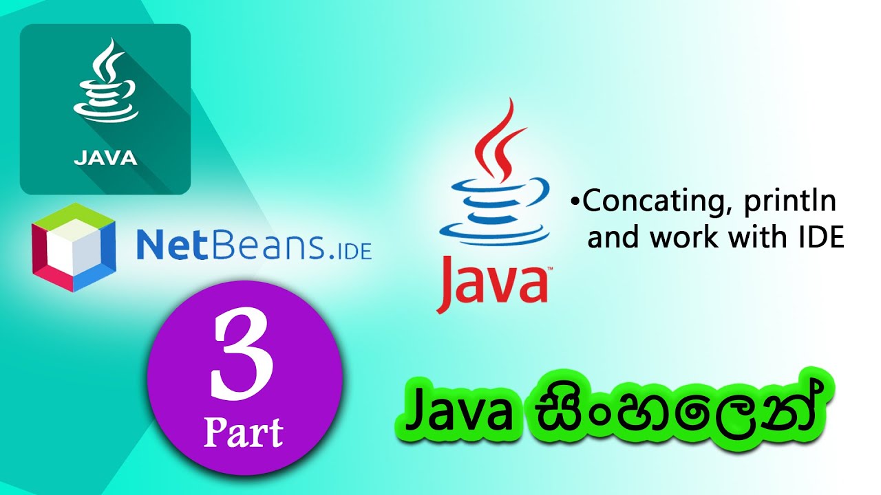 Java With Netbeans in Sinhala: Concating and Println | Java lesson part 03 by movindu