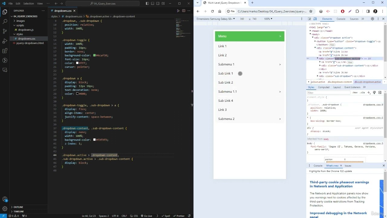 Create a Multi-Level Dropdown Menu using HTML, CSS, and JavaScript - Part 2