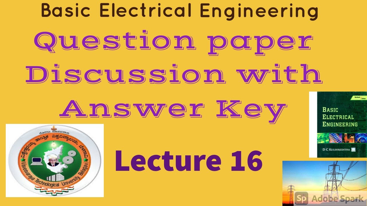 VTU Basic Electrical Engineering CBCS Scheme University Question Paper complete Discussion|Solution