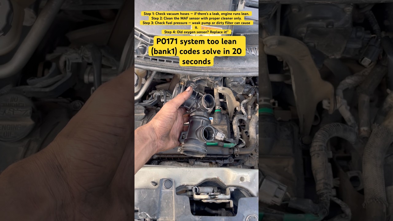 How to Solve P0171 System Too Lean (Bank 1) | Quick Fix in 20 Seconds! 🚗💨 | Ali Auto Workshop