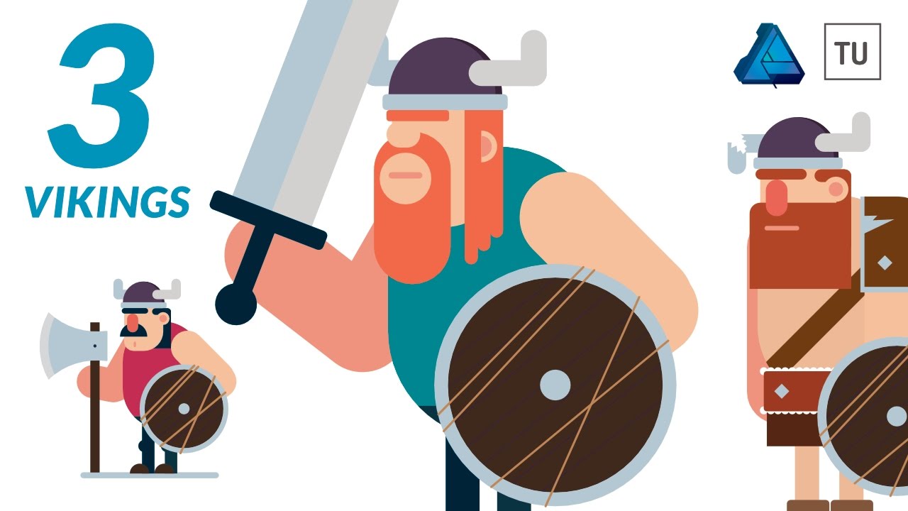 Make 3 Cartoon Viking Characters Using Affinity Designer