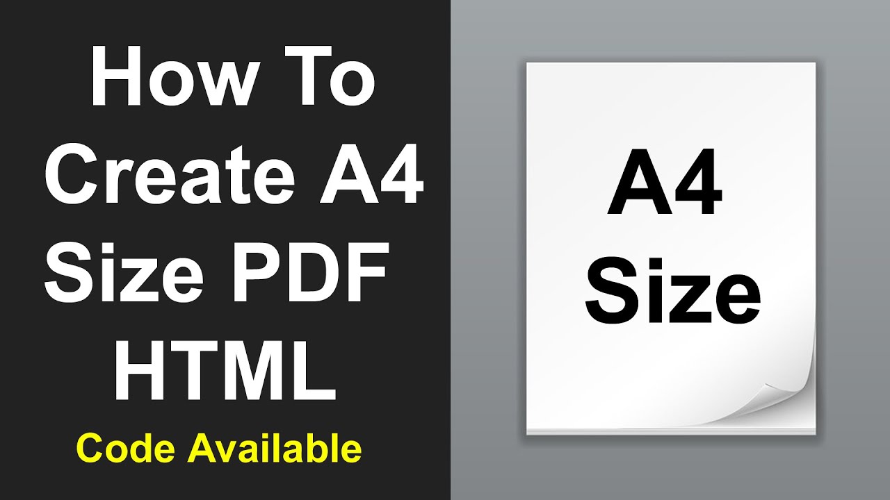 How To Create A4 Size PDF HTML | A4 PDF HTML