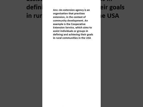 What is Extension agency?