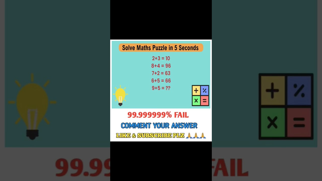 People with high brain power can solve this maths puzzle in 5 seconds! #viral #trending
