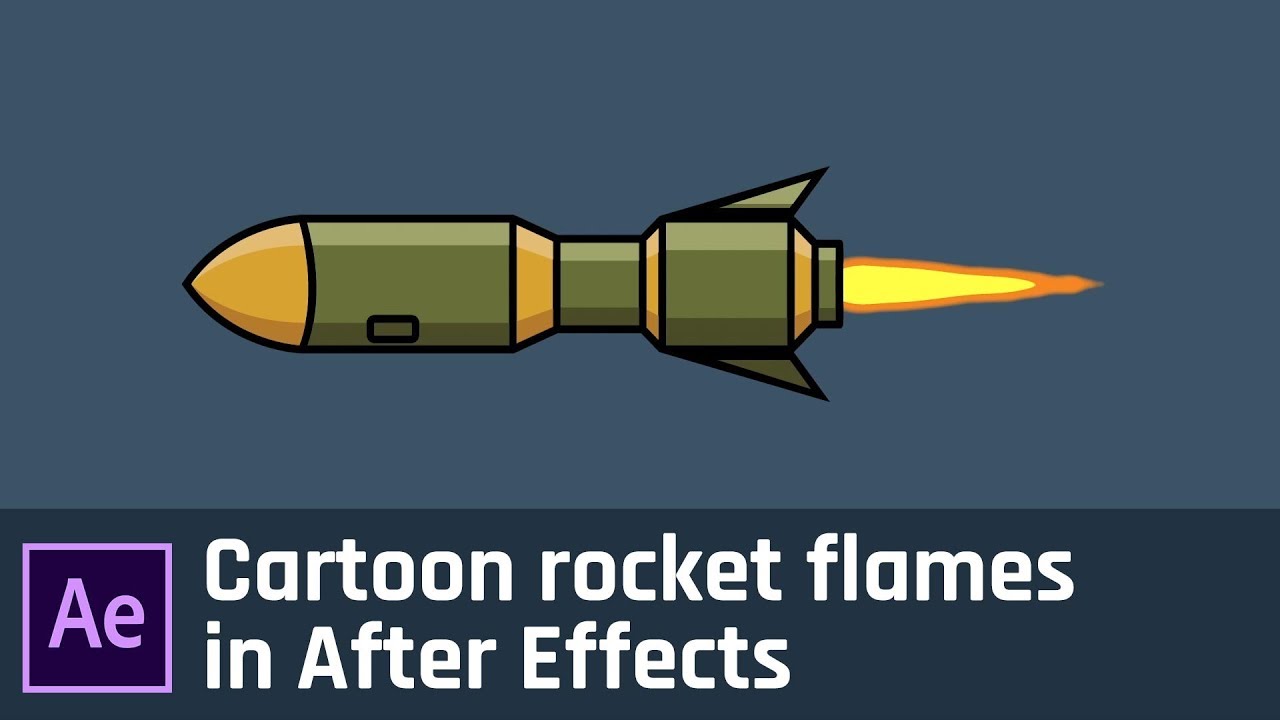 Cartoon rocket flames After Effects tutorial