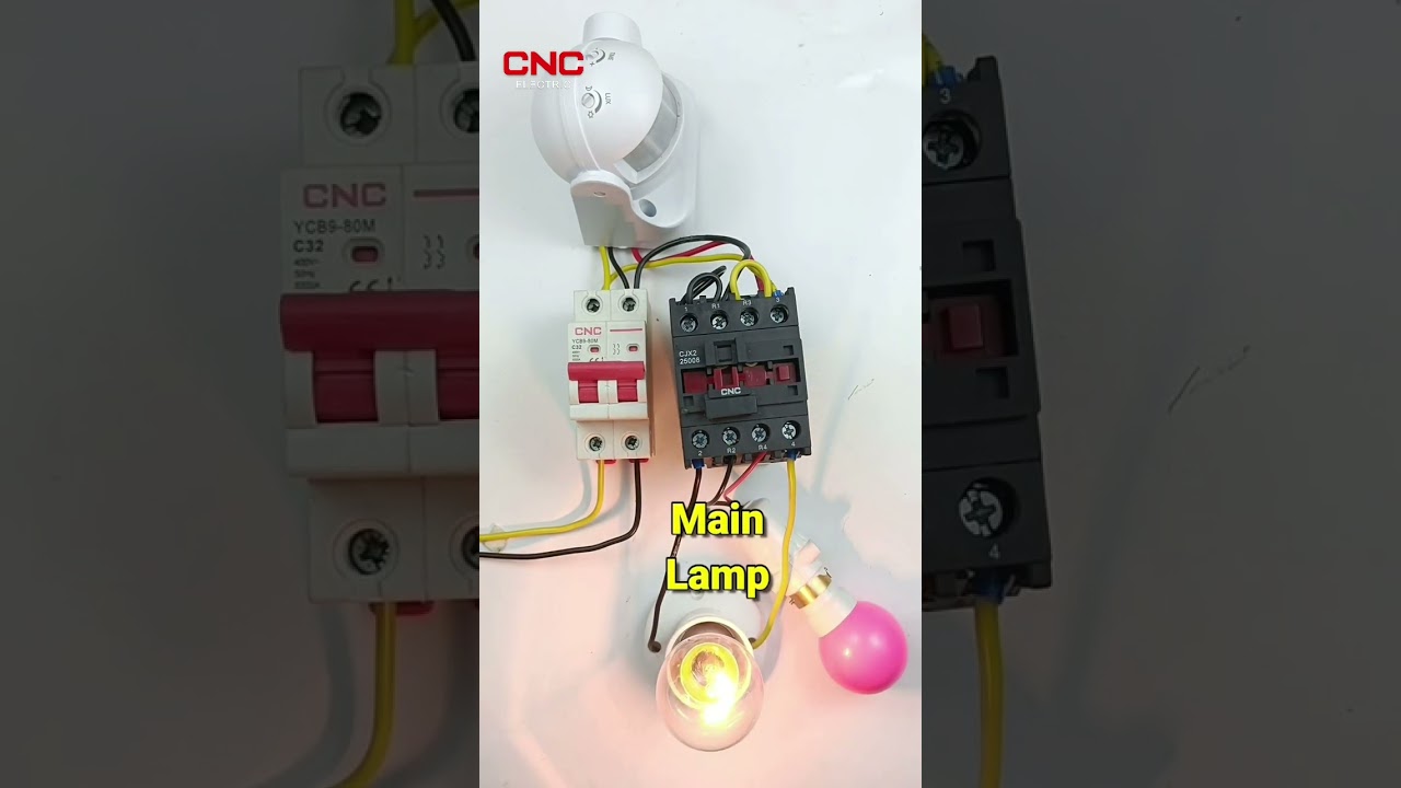 Motion Sensor Control by Contactor and MCB of #cncelectric