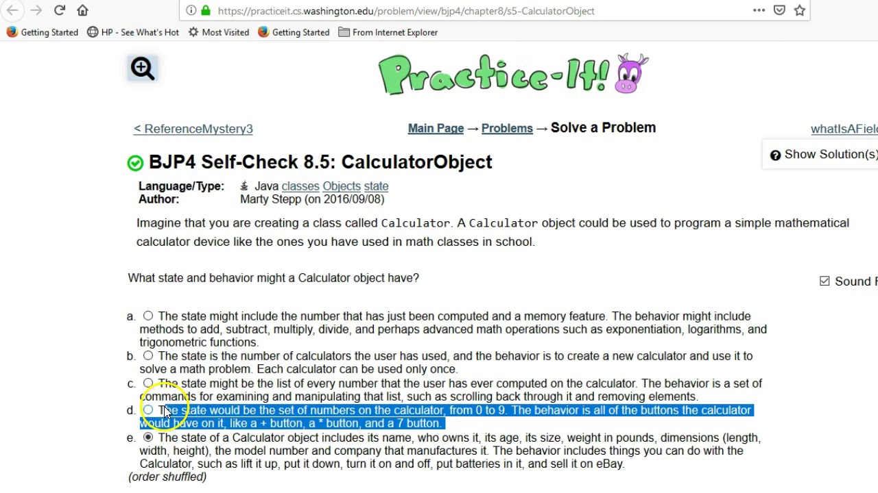 Building Java Programs Self-Check 8.5 CalculatorObject