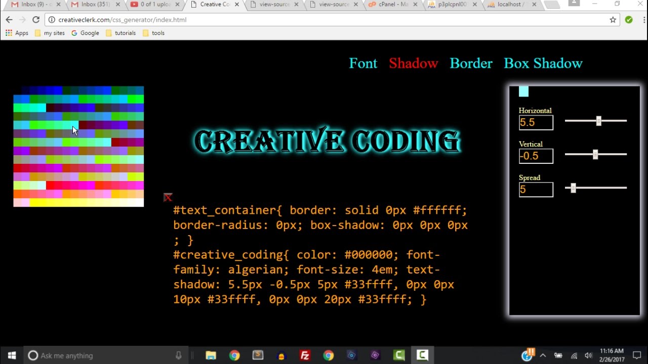 css3 text shadow generator