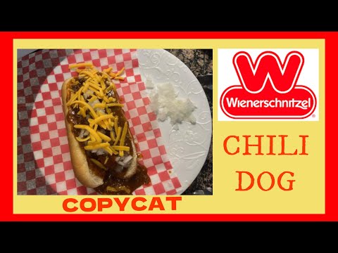 DER WIENERSCHNITZEL LOVERS.... Try this COPYCAT DER WIENERSCHNITZEL Chili Dog!!!