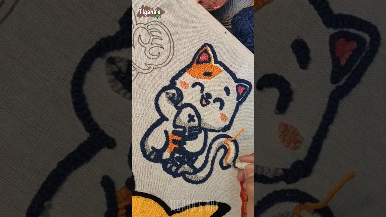 punch needle art - image from freepik #punchneedle #cat #art #shorts #shortvideo