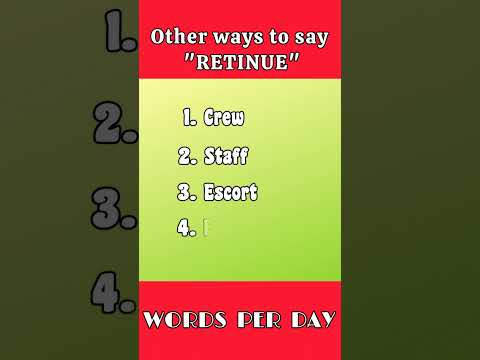 Another word for "RETINUE" #englishlearners #englishlearning #youtubeshorts