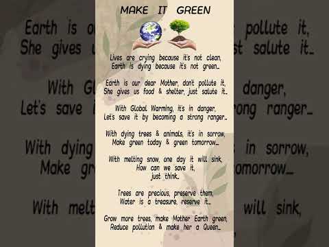 English poem for kids | Make It Green | poems in English | #shorts