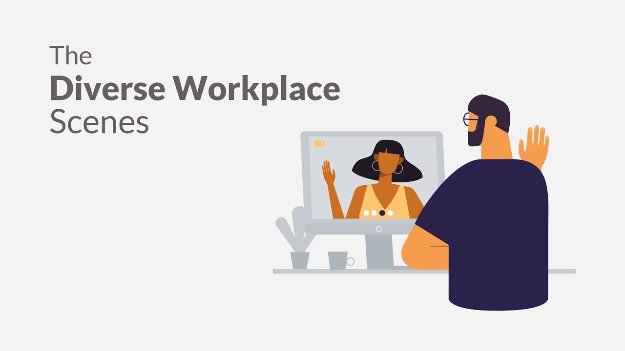 Diverse Workplace Scenes Video Template (Editable)